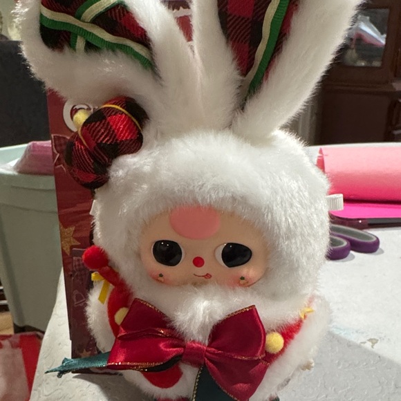 Toys | Authentic Baby Three Christmas Edition White Bunny Plush With ...